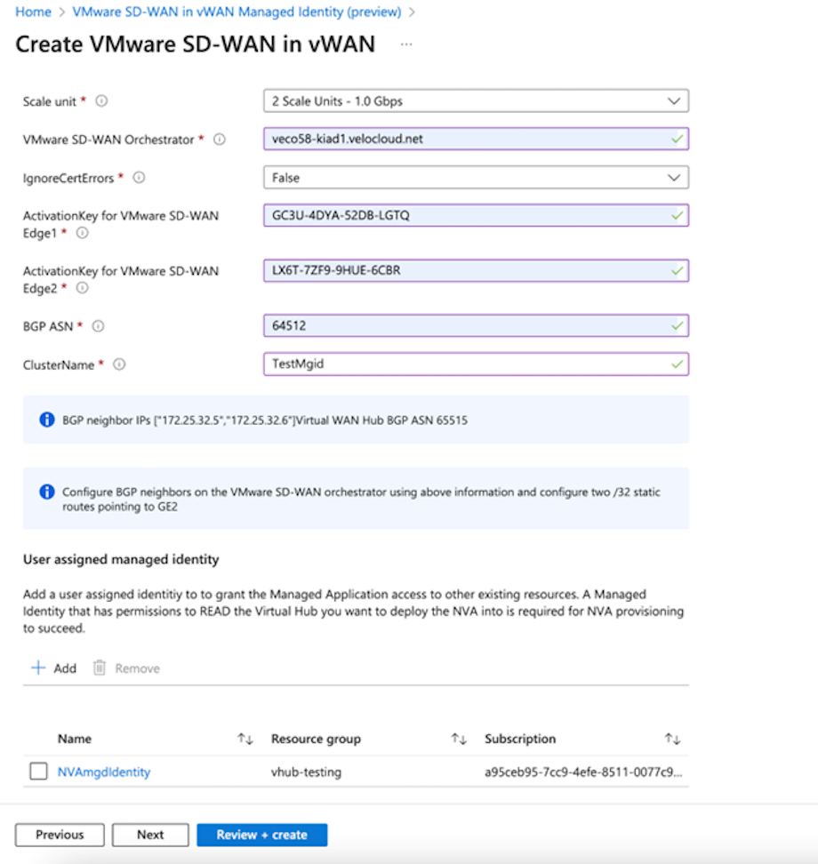 VeloCloud SD-WAN 6.4 - Administration Guide - VeloCloud SD-WAN in Azure Virtual WAN Hub ...